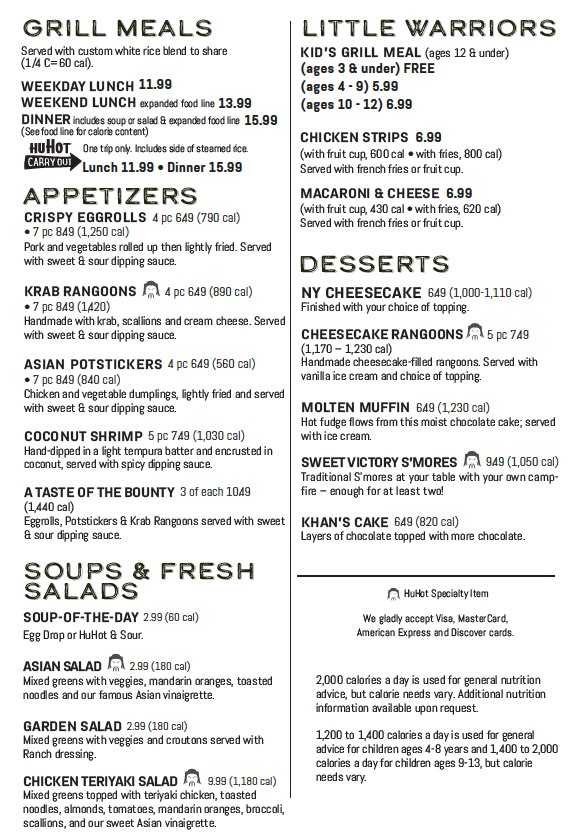 MENU-Lafayette | HuHot Mongolian Grill